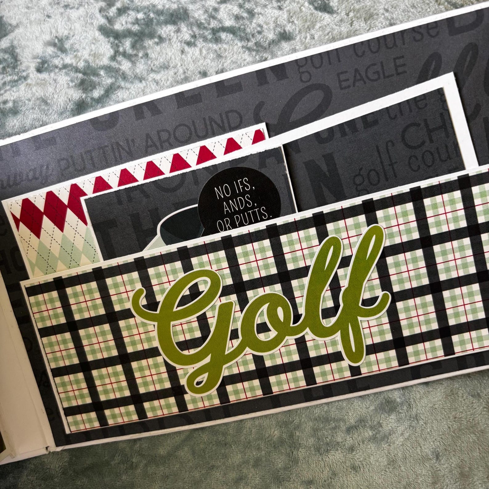 Golf Mini Photo Album Handmade Scorecard Scrapbook for Dad Golf Theme ...