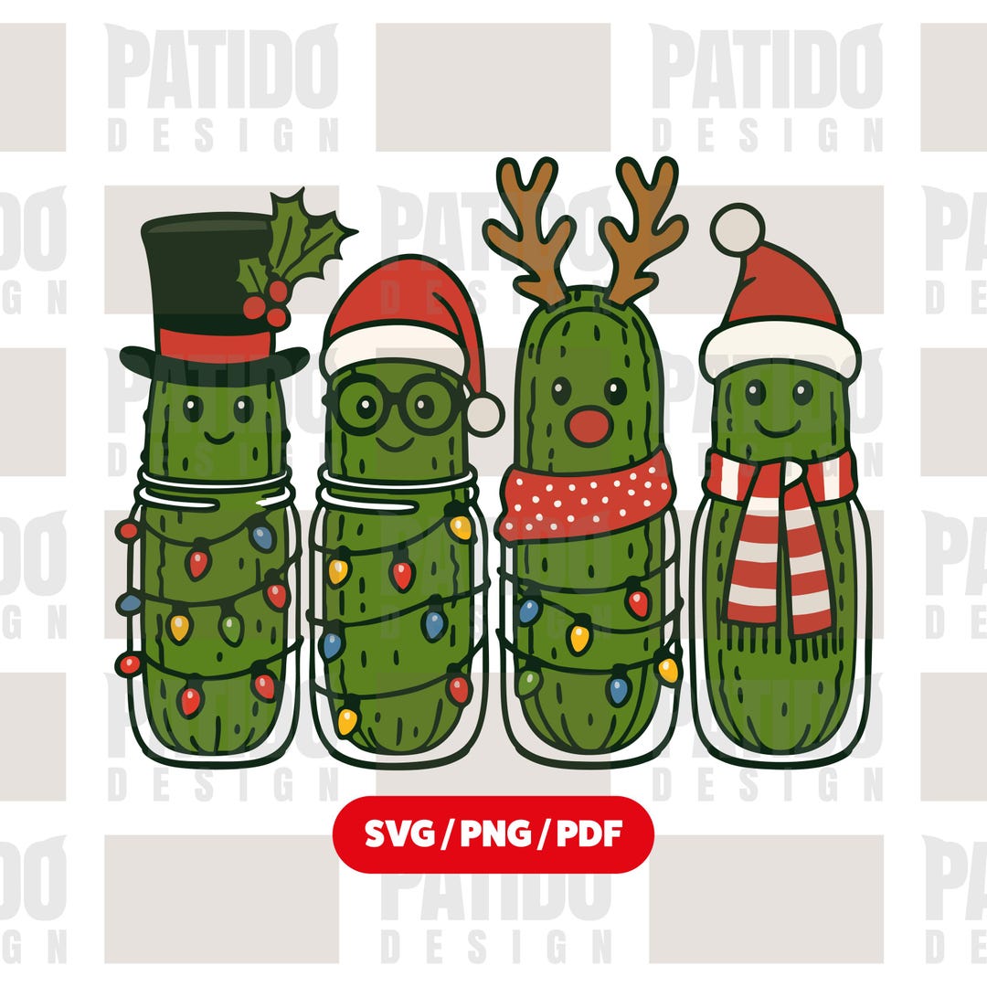 Funny Christmas Pickles SVG PNG PDF | Cute Holiday Pickle Clipart ...