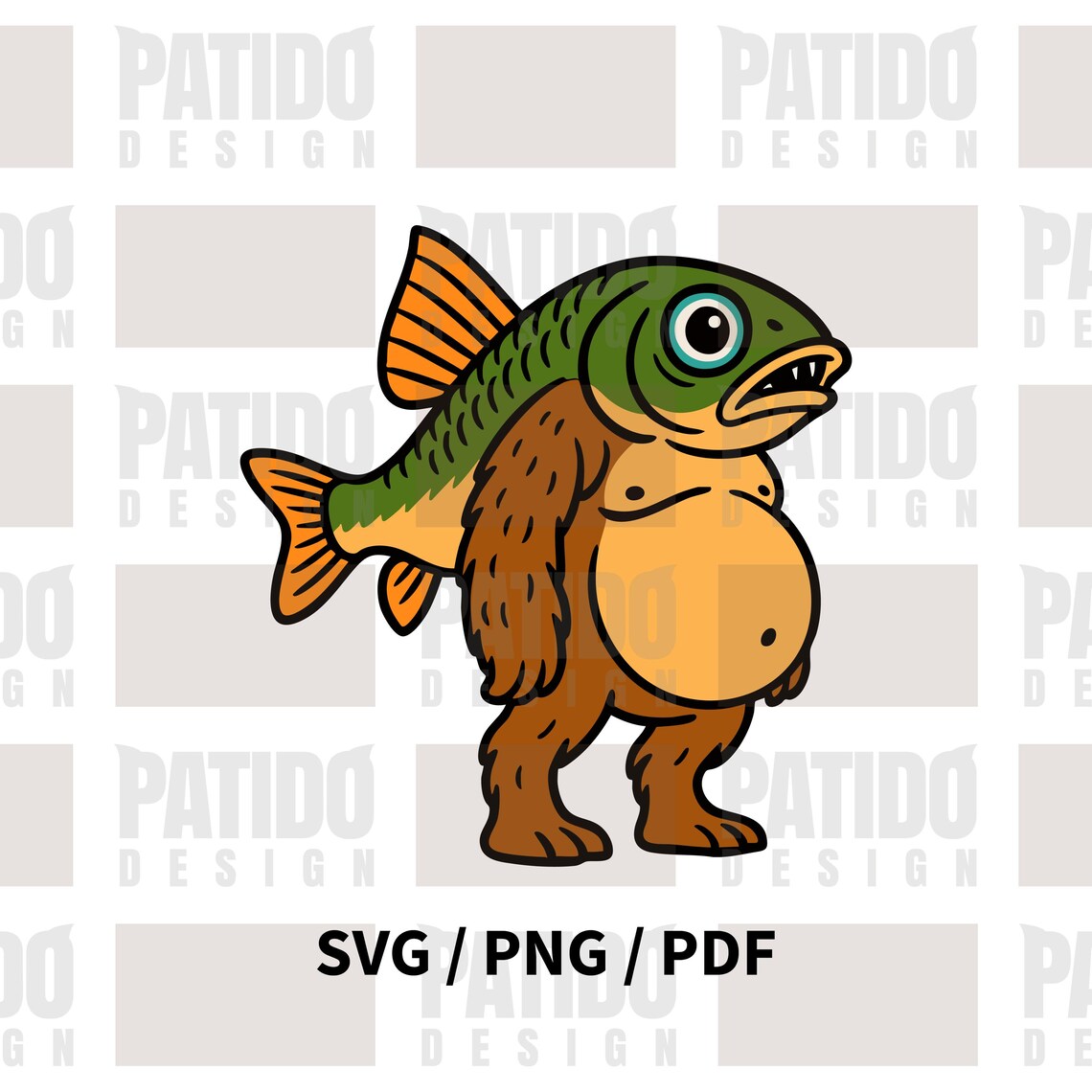 Troppa Trippa Italian Brainrot Creature Clipart | Funny Weird Fish Man ...