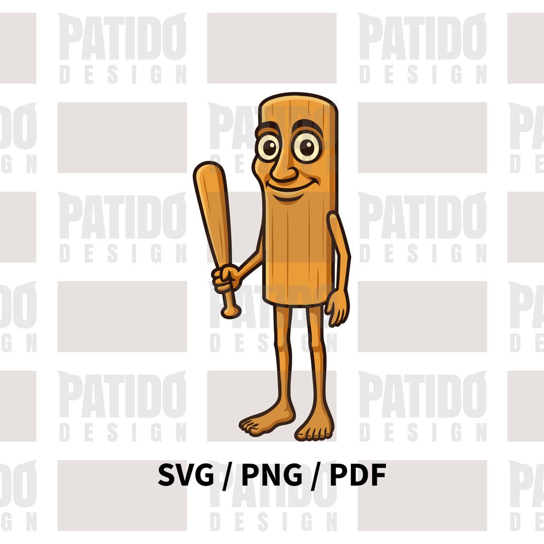 Tung Tung Sahur Funny Bat Stick Man Meme SVG PNG PDF | Weirdcore ...