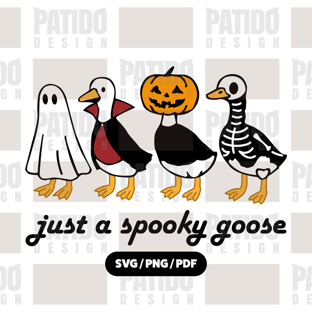 Just a Spooky Goose SVG PNG PDF | Funny Halloween Goose Clipart Bundle ...