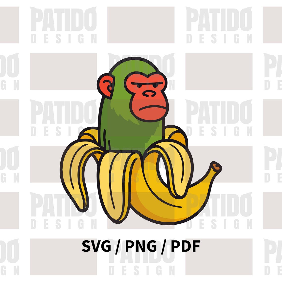 Chimpanzini Bananini Meme SVG PNG PDF | Italian Brainrot Funny Banana ...