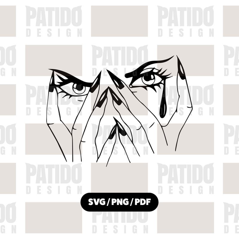Crying Line Art - Etsy