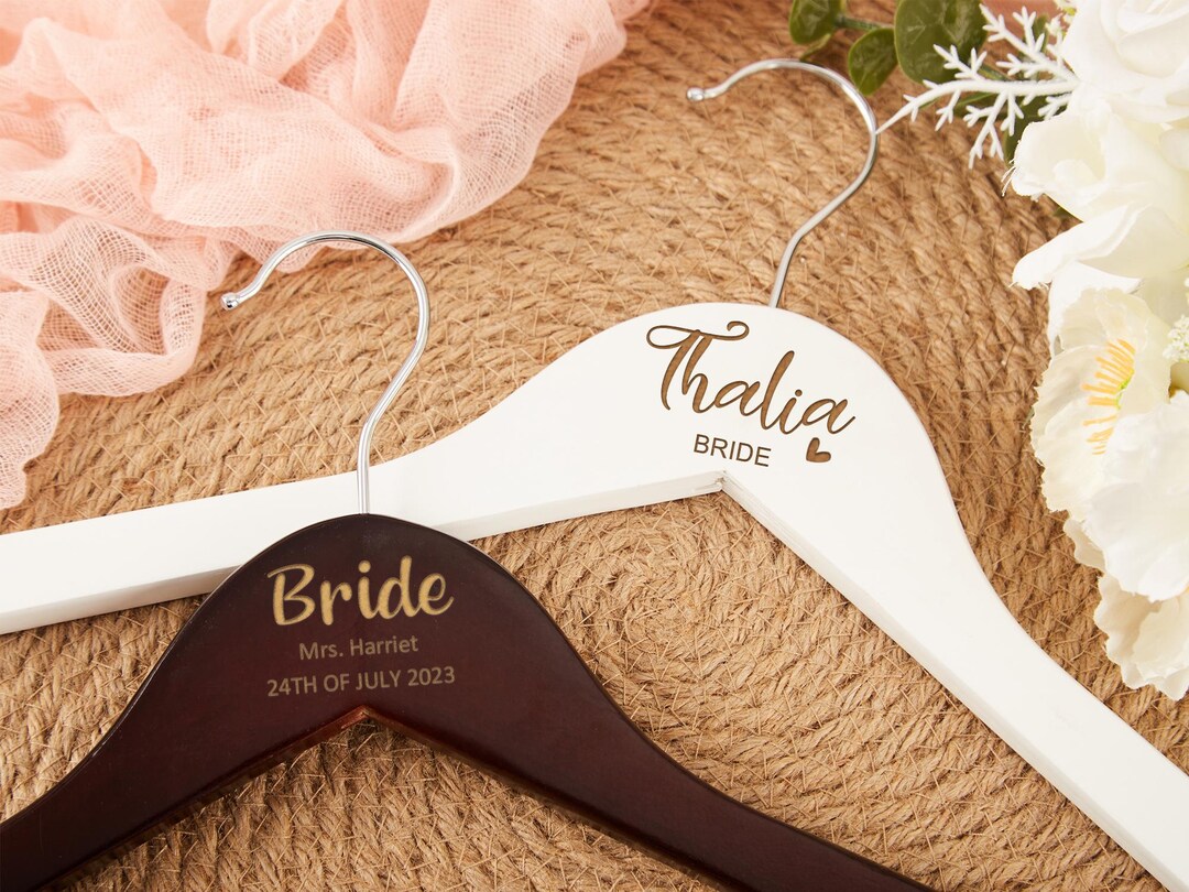 Personalized Bridesmaid Hangers Engraved Wooden Name Bridal Hangers ...