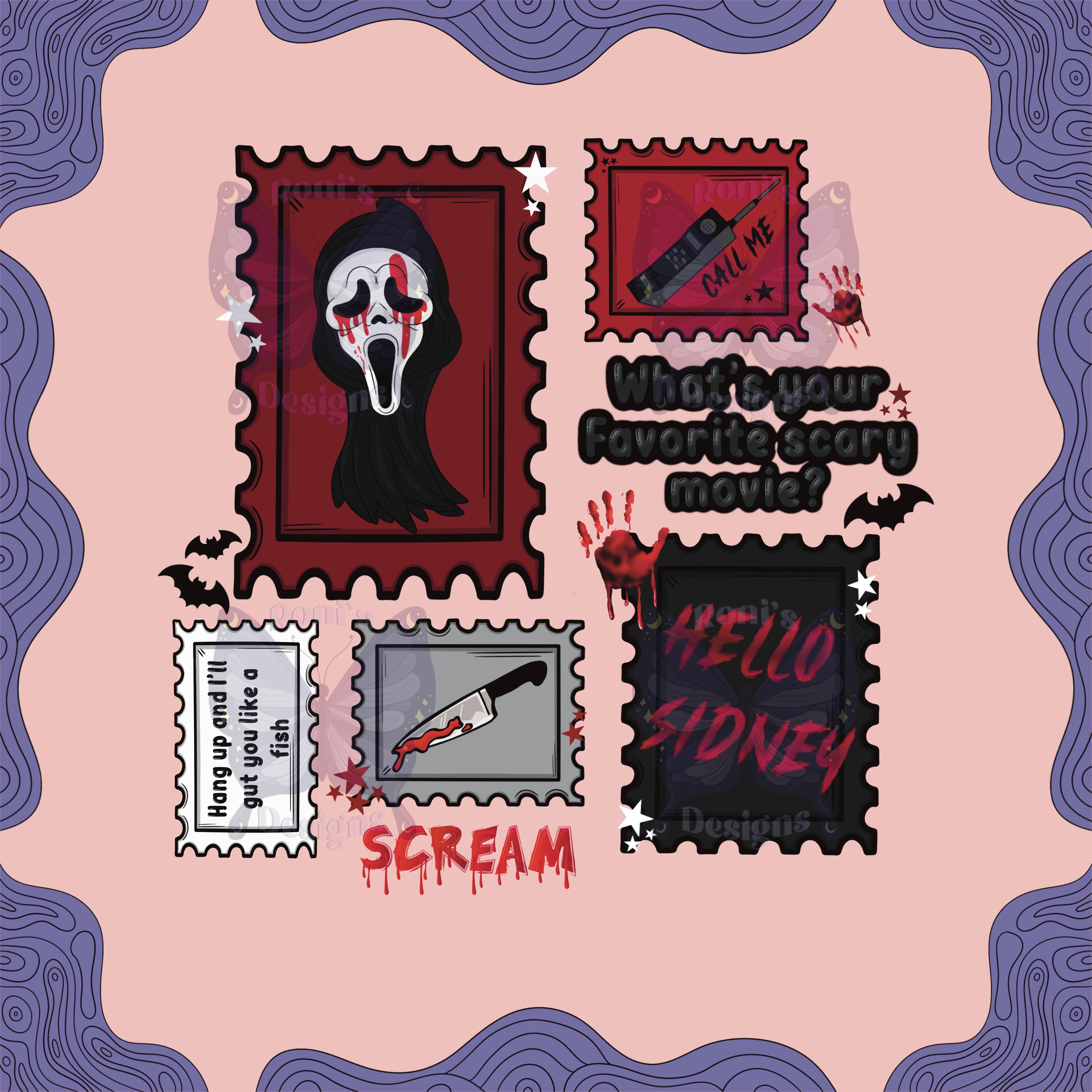 Scream PNG: Handdrawn Halloween Horror File (12x12, 300dpi) Digital ...
