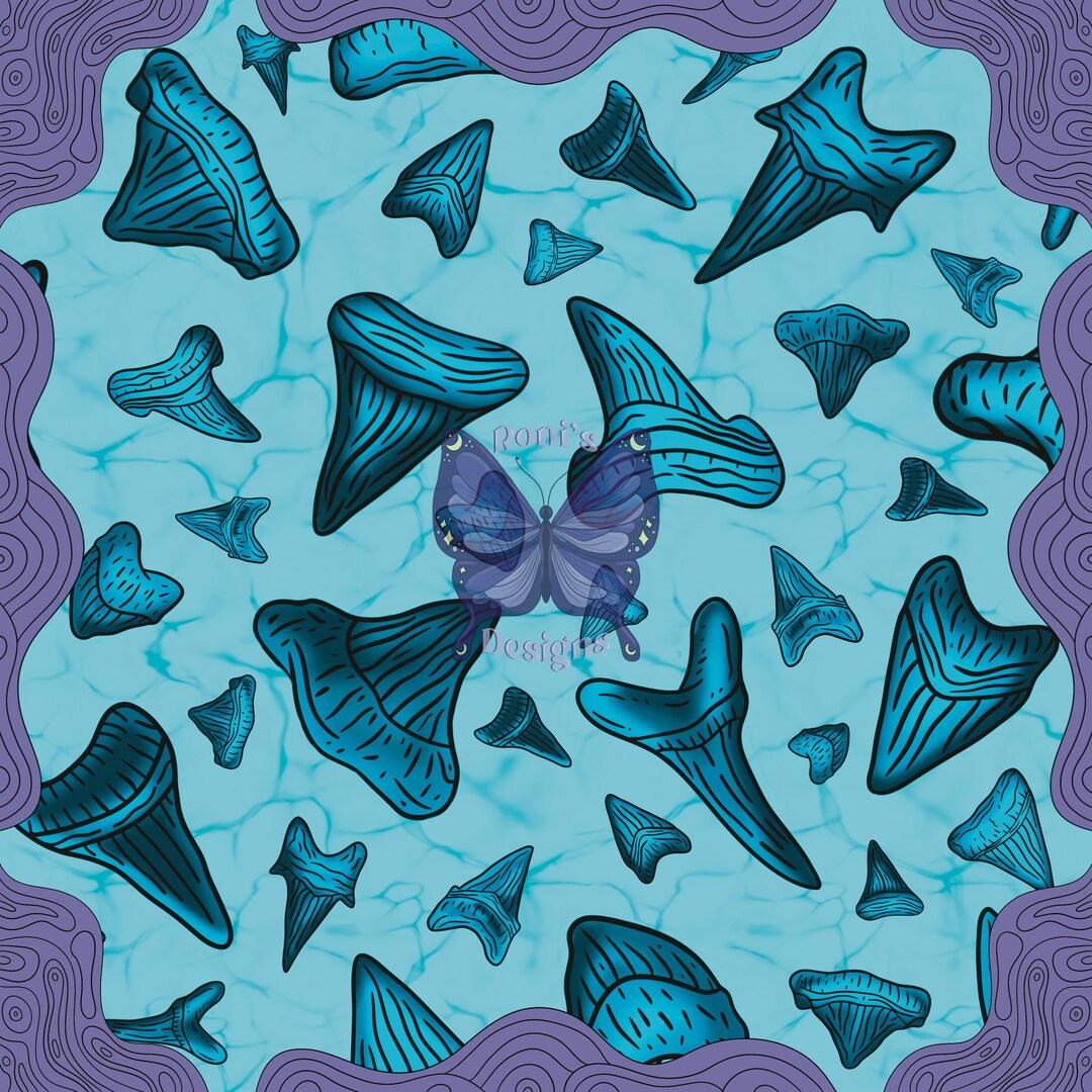 Shark Teeth Seamless File, Pattern, Shark, 300dpi, 12x12in, Hand-drawn ...
