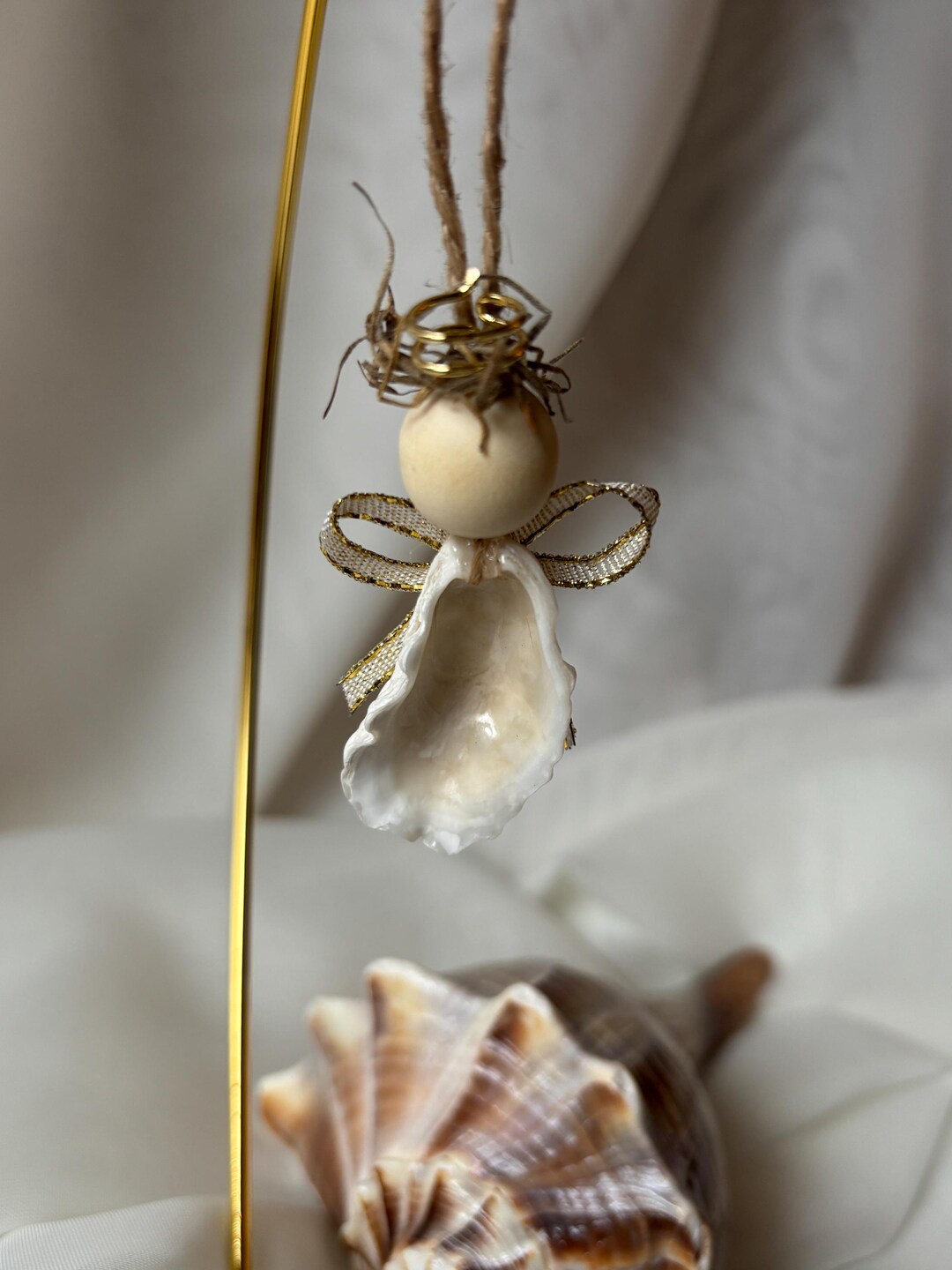 Handcrafted Seashell Angel Ornament - Etsy