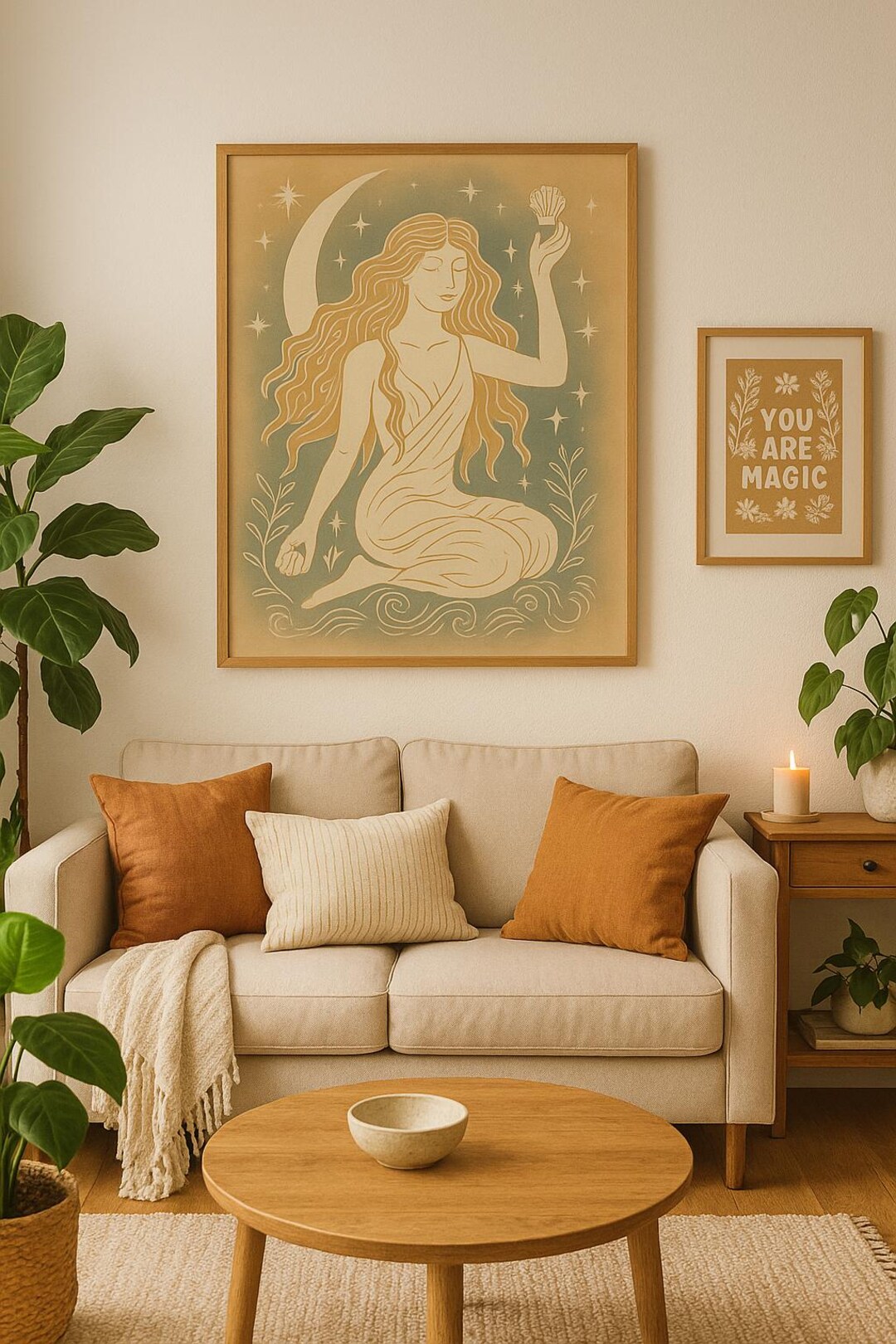 Ocean Goddess Wall Art | Printable Celestial Sea-inspired Goddess ...