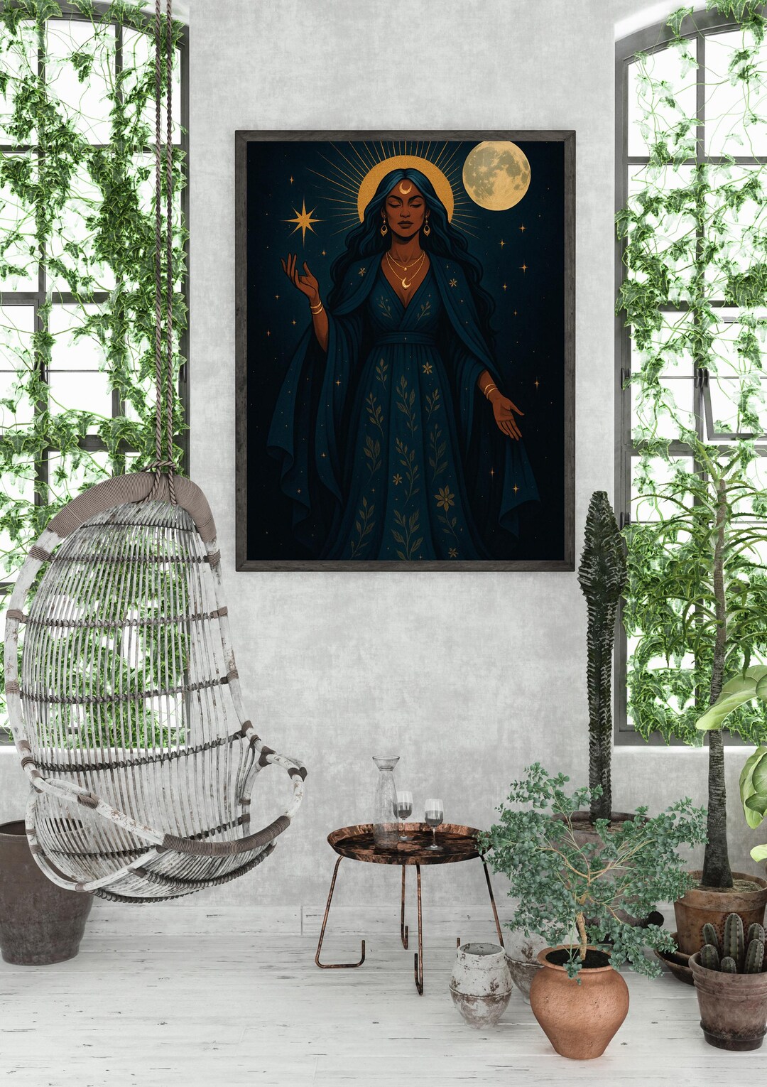 Stellar Goddess Wall Art | Cosmic Celestial Feminine Printable | Space ...