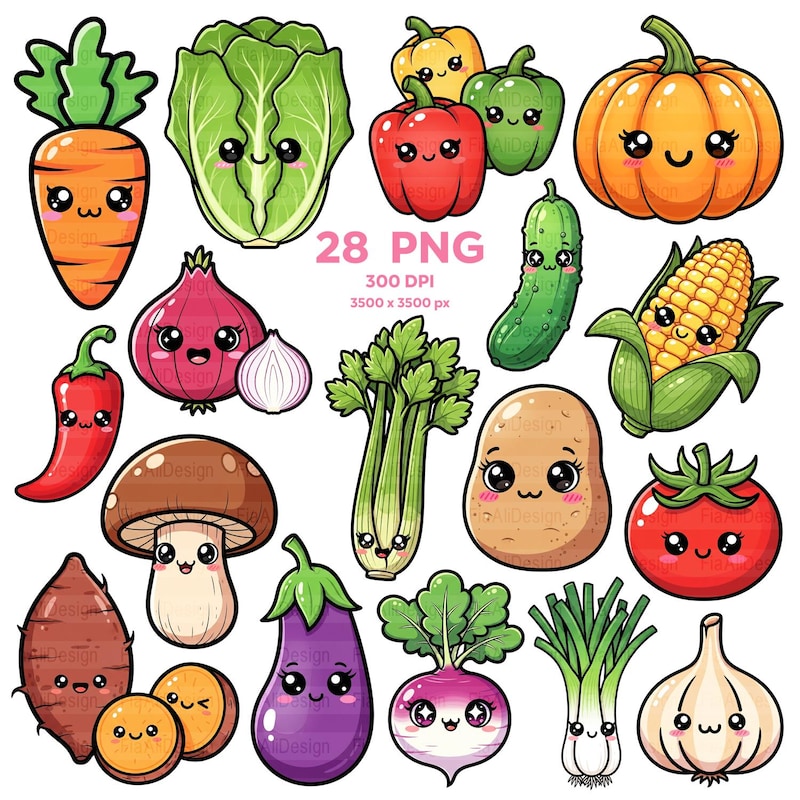 Cute Kawaii Vegetables - Etsy