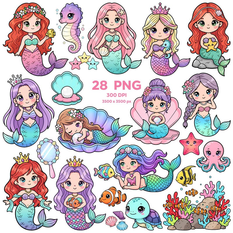 Oceanic Siren Clipart - Etsy UK