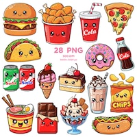 Watercolor Fast Food Clipart Bundle, Junk Food Clipart, Pizza ...