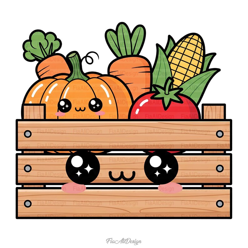 Kawaii Farm Friends Clipart, Cute Farm Animals Clipart, Harvest Day ...
