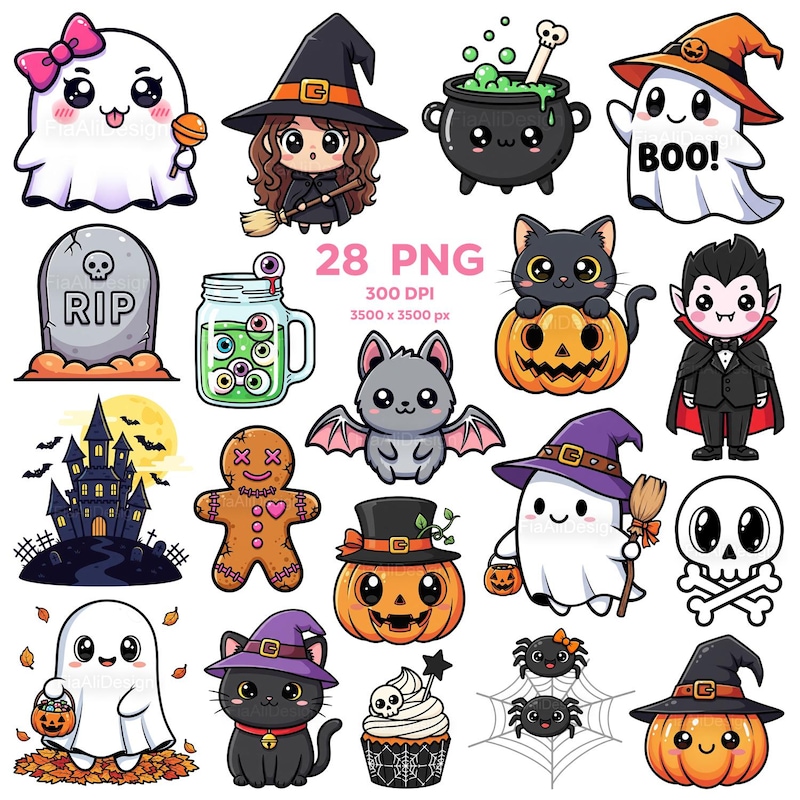 Halloween Kawaii Stickers - Etsy