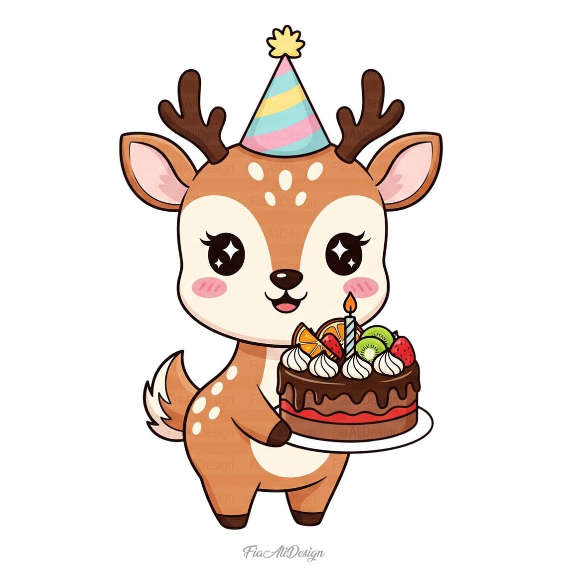 Animal Birthday Party Clipart, Kawaii Animal Clipart, Birthday Party ...