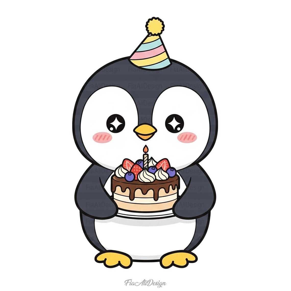 Animal Birthday Party Clipart, Kawaii Animal Clipart, Birthday Party ...