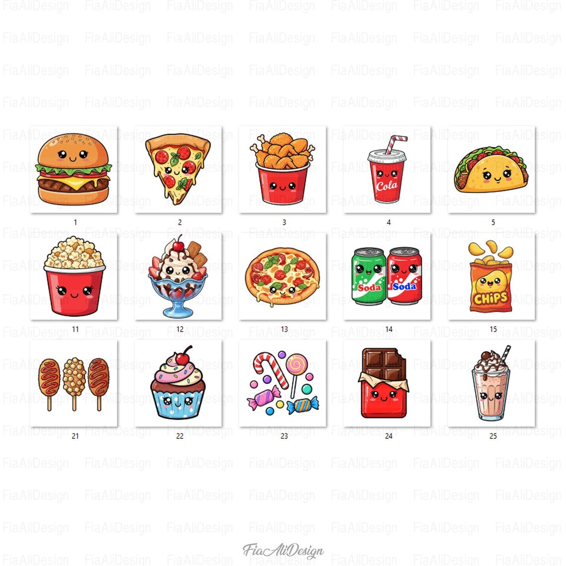Adorable Junk Food Clipart, Kawaii Junk Food, Kawaii Food, Fast Food ...