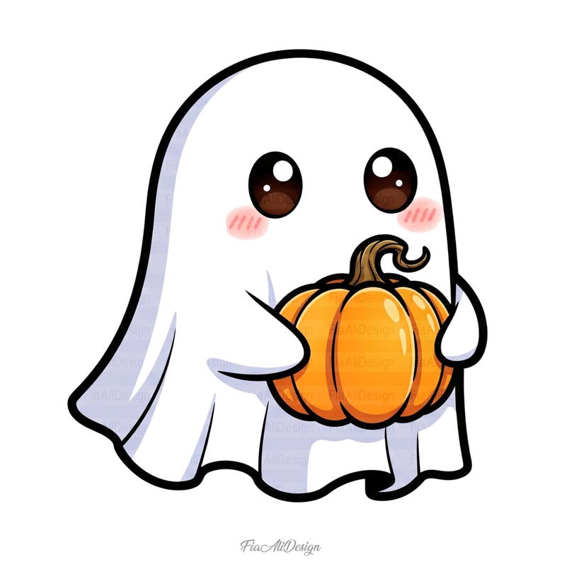 Spooky Cute Halloween Clipart, Halloween Clipart, Halloween PNG, Kawaii ...