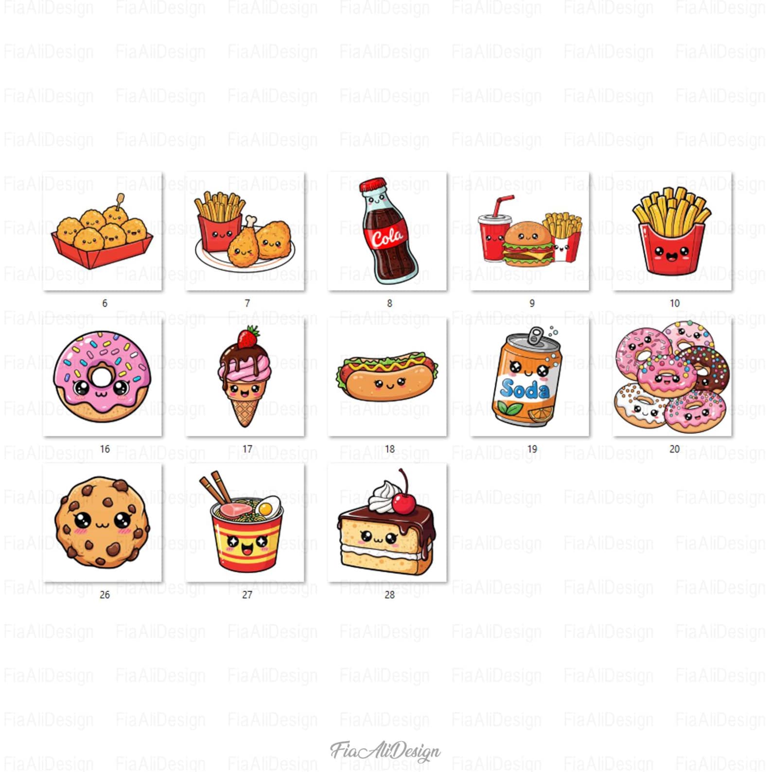Adorable Junk Food Clipart, Kawaii Junk Food, Kawaii Food, Fast Food ...