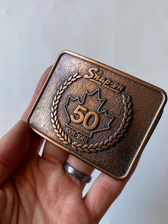 Vintage Brass Collectible Belt Buckle, Snap on 50 Bel… - Gem