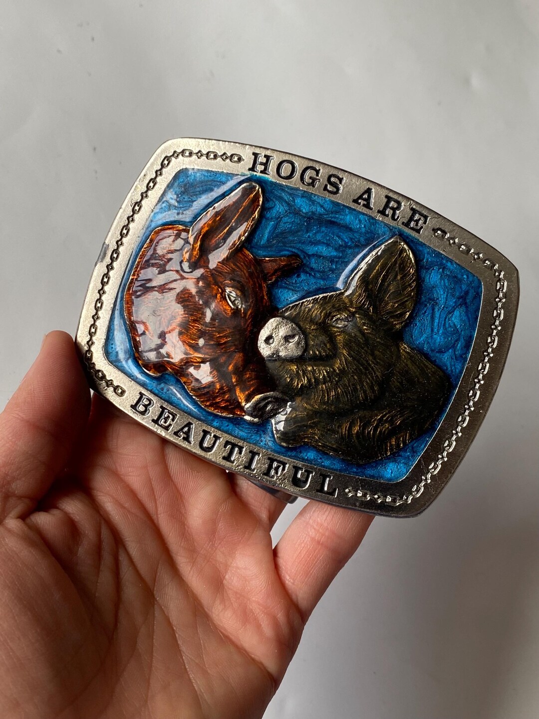 Vintage Collectible Belt Buckles, Hogs Are Beautiful Belt Buckle, Farm ...