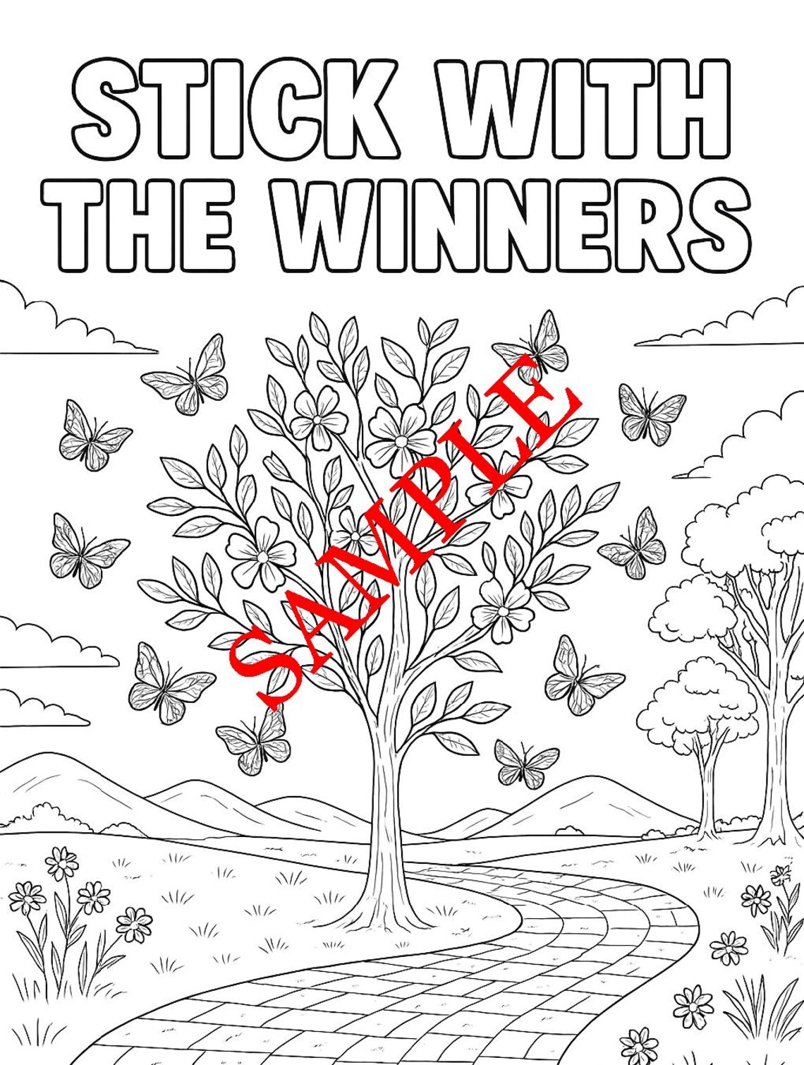 Stick With the Winners Coloring Page (sobriety, Recovery, AA, 12 Steps ...