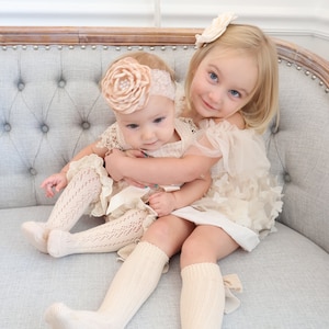 Baby Girl Boho Lace Romper Easter Spring Summer Outfit Neutral Baby
