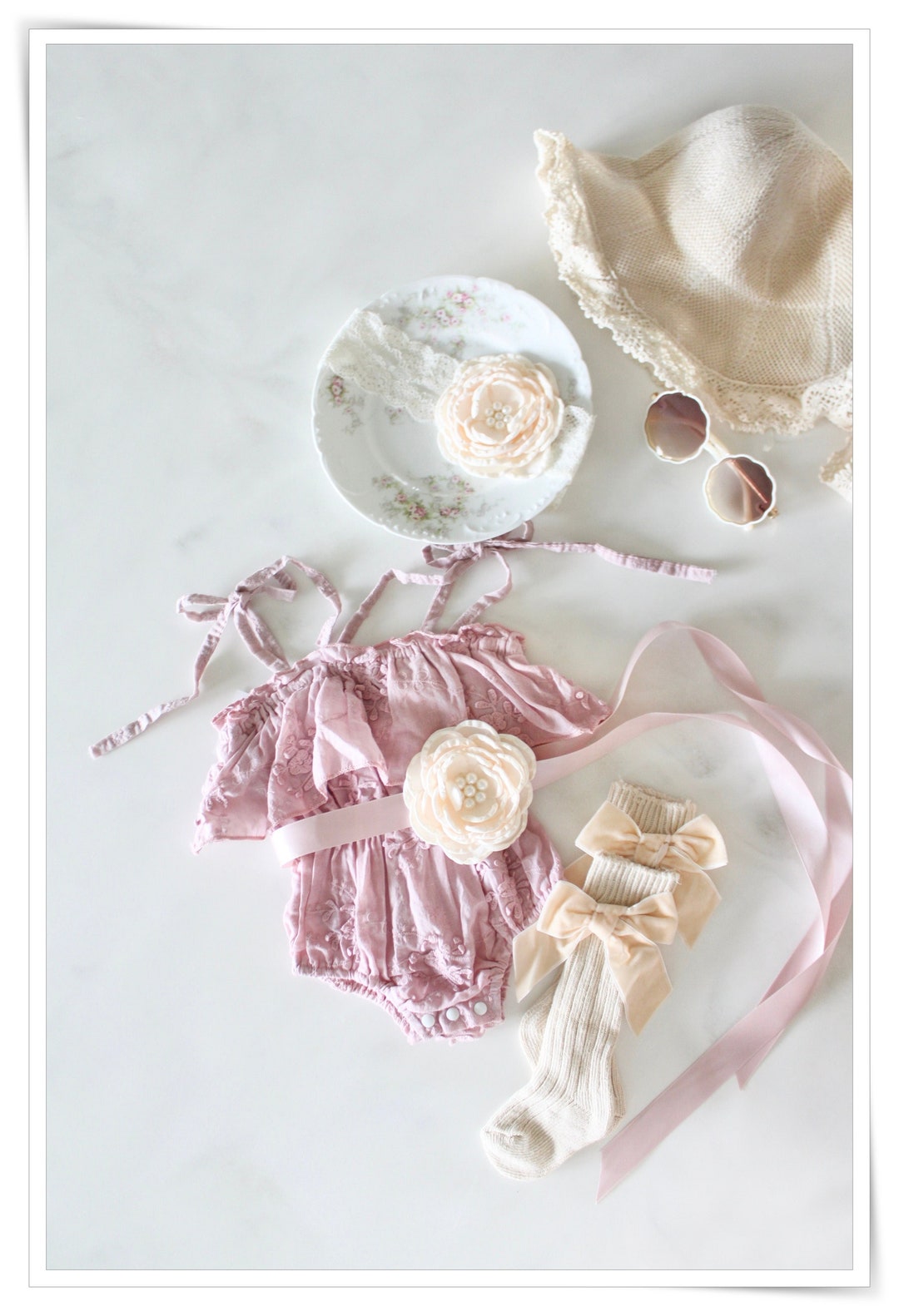 Easter Spring Boho Baby Girl Lace Floral Baby Romper, Coming Home, 1st ...