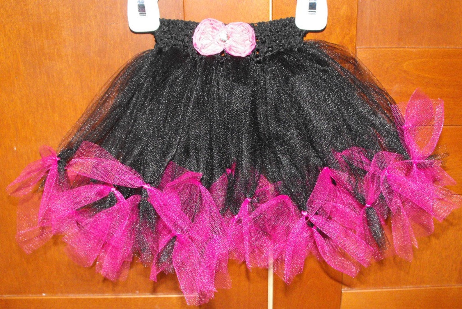 Black and Hot Pink Princess Tutu With Detachable Hair Clip Bow - Etsy