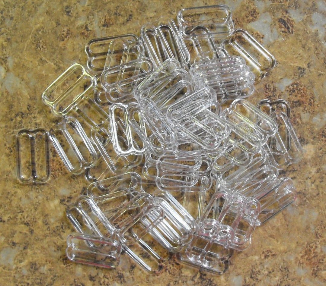 100 Clear Plastic Rings and 100 Clear Plastic Sliders Bulk Wholesale ...