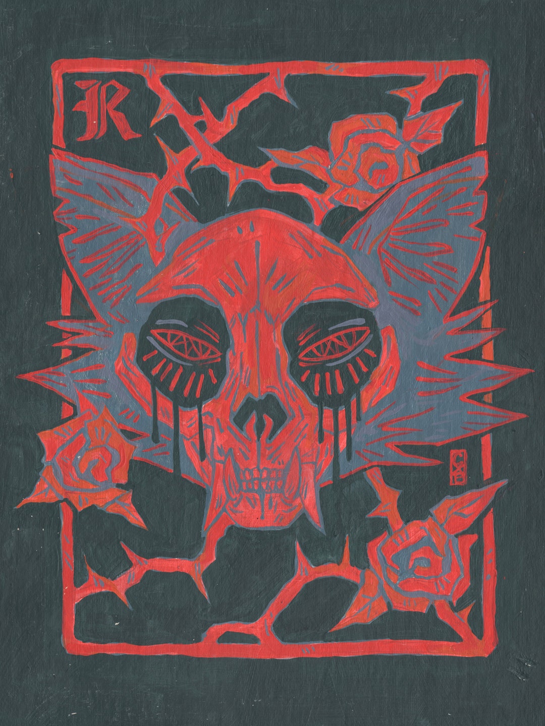 MXPXCHE | 9 X 12 In. Art Print | Goth Punk Raccoon Mapache Skull Trash ...