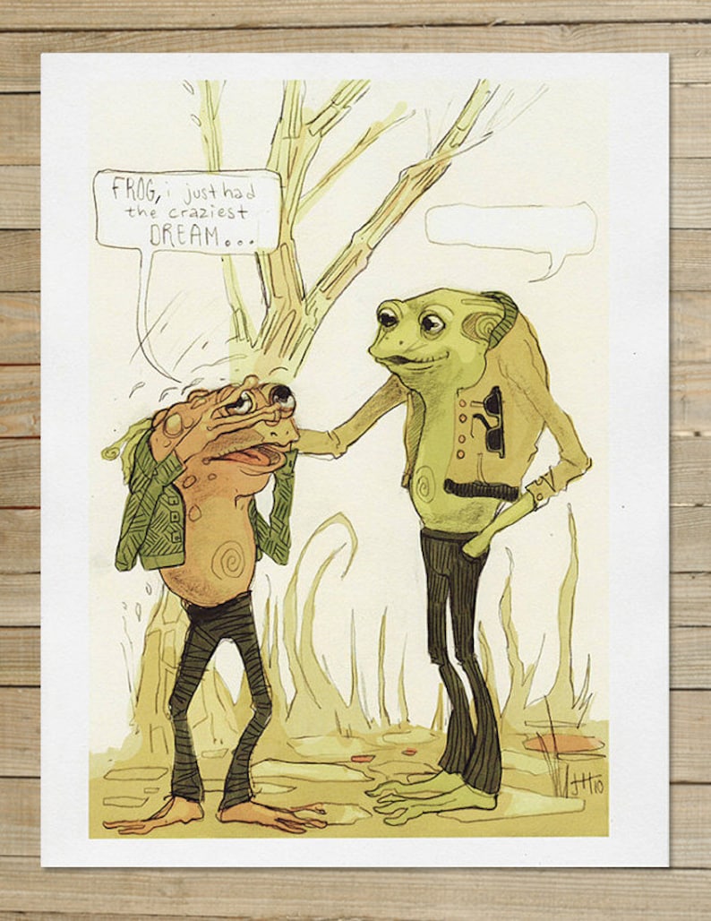 Frog and Toad Friends Art Print / 8.5 X 11 In. | Funny Hipster Kids ...