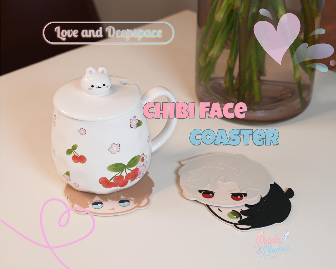 Love and Deepspace Chibi Face Coaster for Rafayel, Xavier, Zayne, Sylus ...