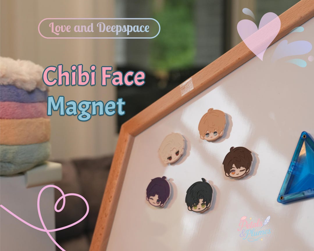 Chibi Face Fridge Magnets | Love and Deepspace Fan Art | Rafayel ...