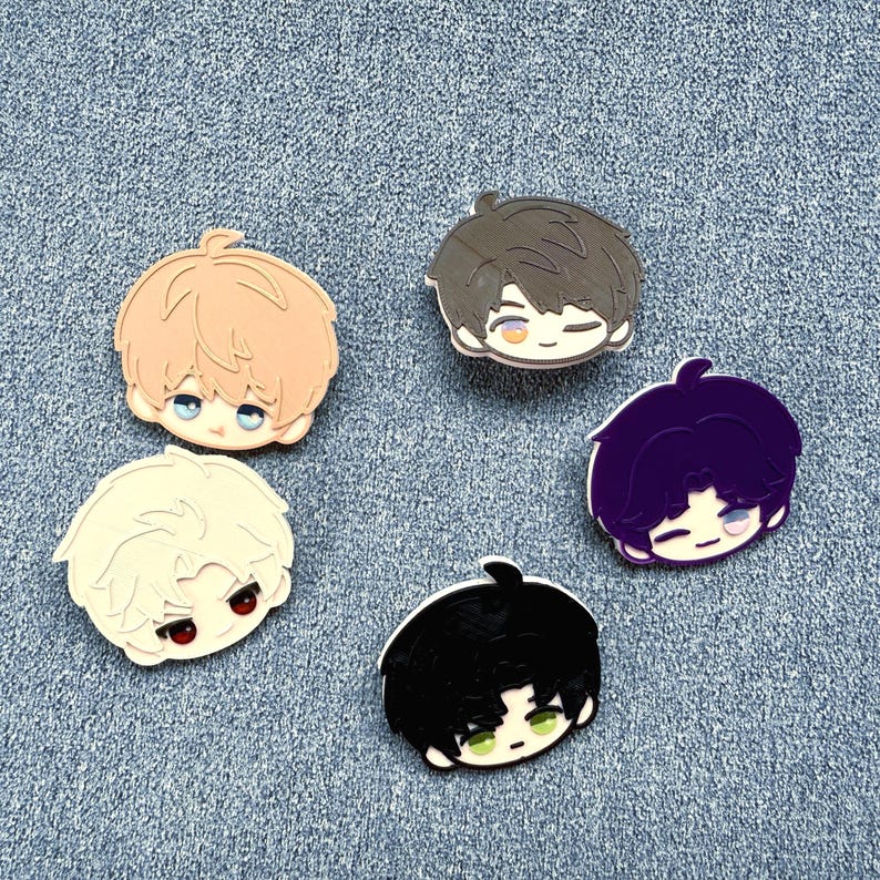 Chibi Face Badge | Love and Deepspace Fan Art | Rafayel, Xavier, Zayne ...