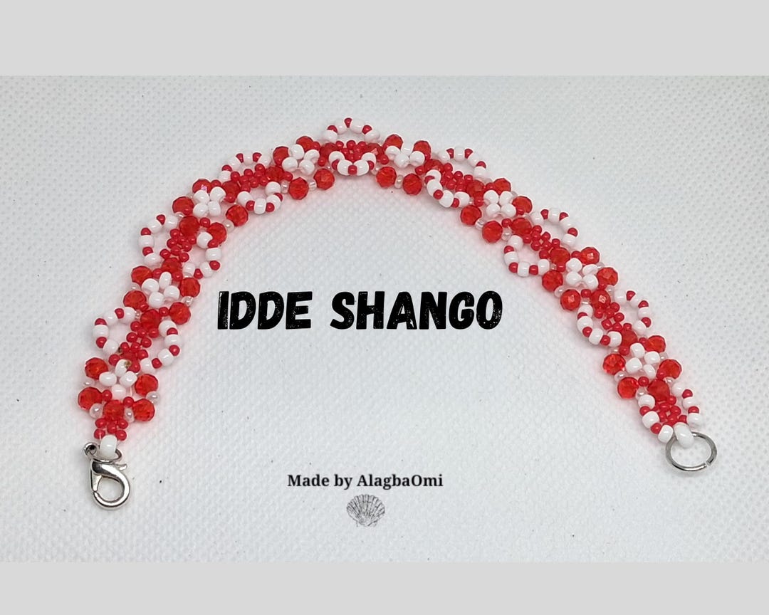 Shango Ide Bracelet – Yoruba Orisha Amulet, Red & White (8.2") - Etsy