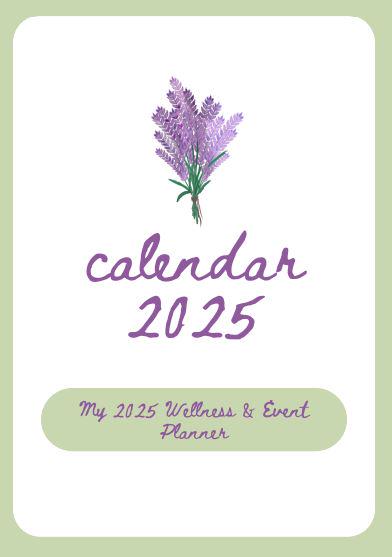 2025 Lavender-themed Calendar – A4 Size | Purple and Green Design ...