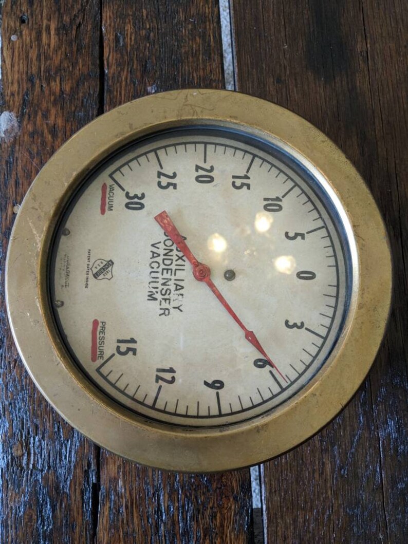 Brass Gauge Antique Vintage Gage Ashcroft Duragauge Pressure Etsy