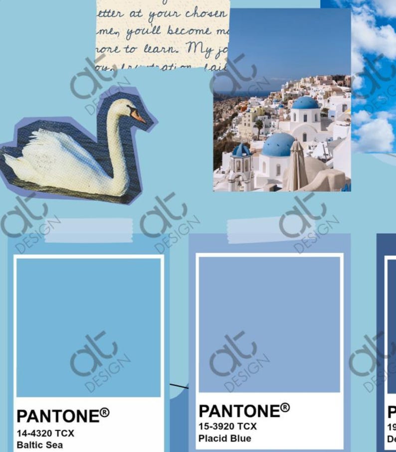 Blue Aesthetic Desktop Wallpaper Scrapbook Theme - Etsy