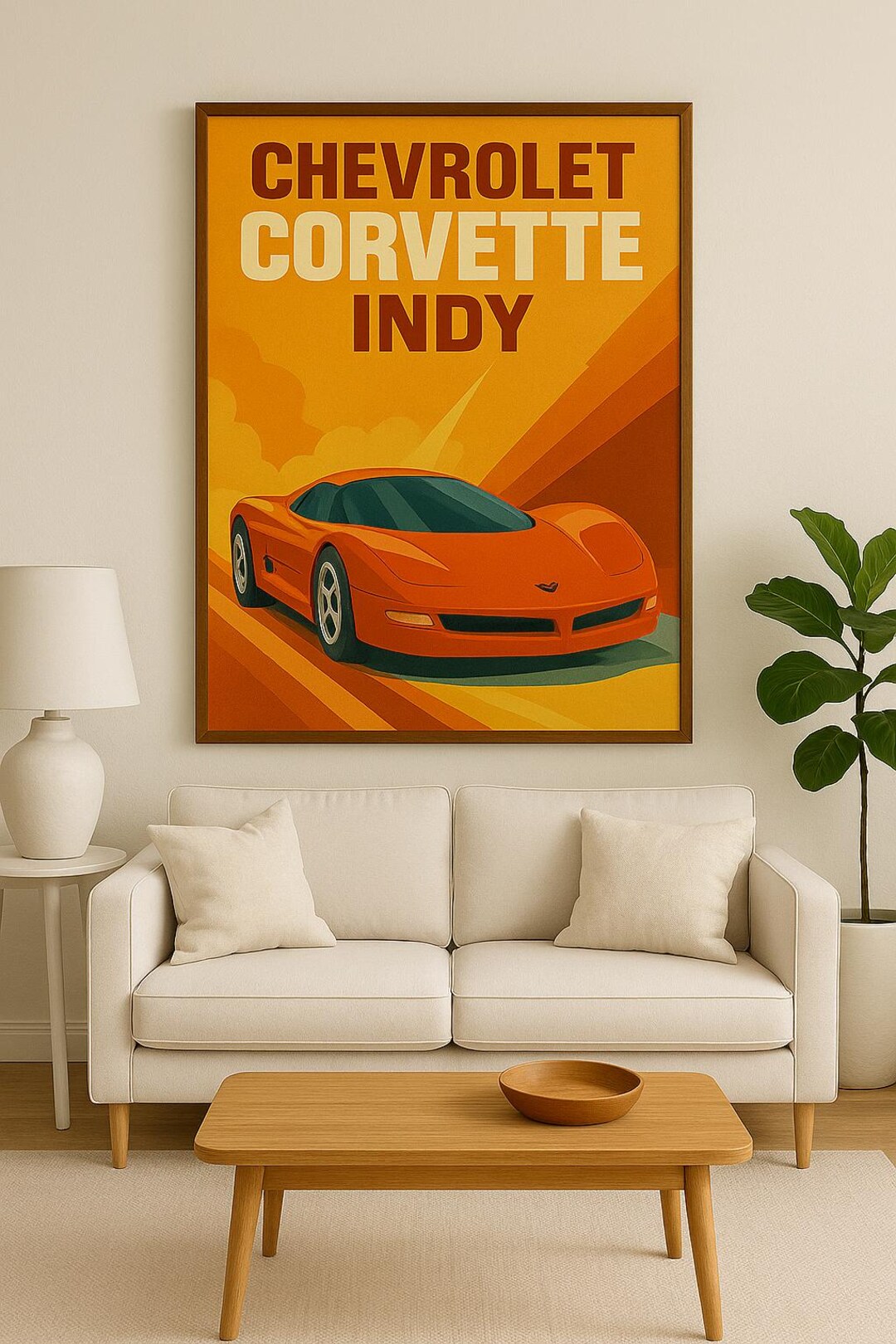 Chevrolet Corvette Indy Poster – Retro Car Wall Art, Vintage Printable ...