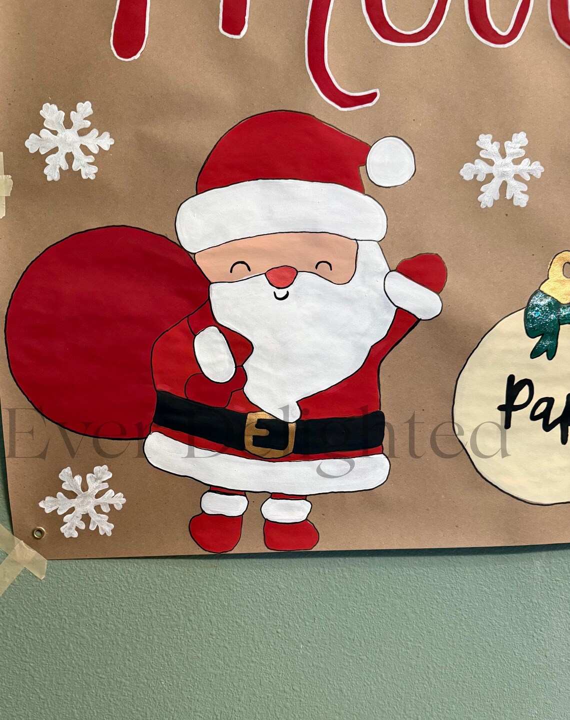 Personalized Hand Painted Christmas Family Banner: Custom Holiday Sign ...