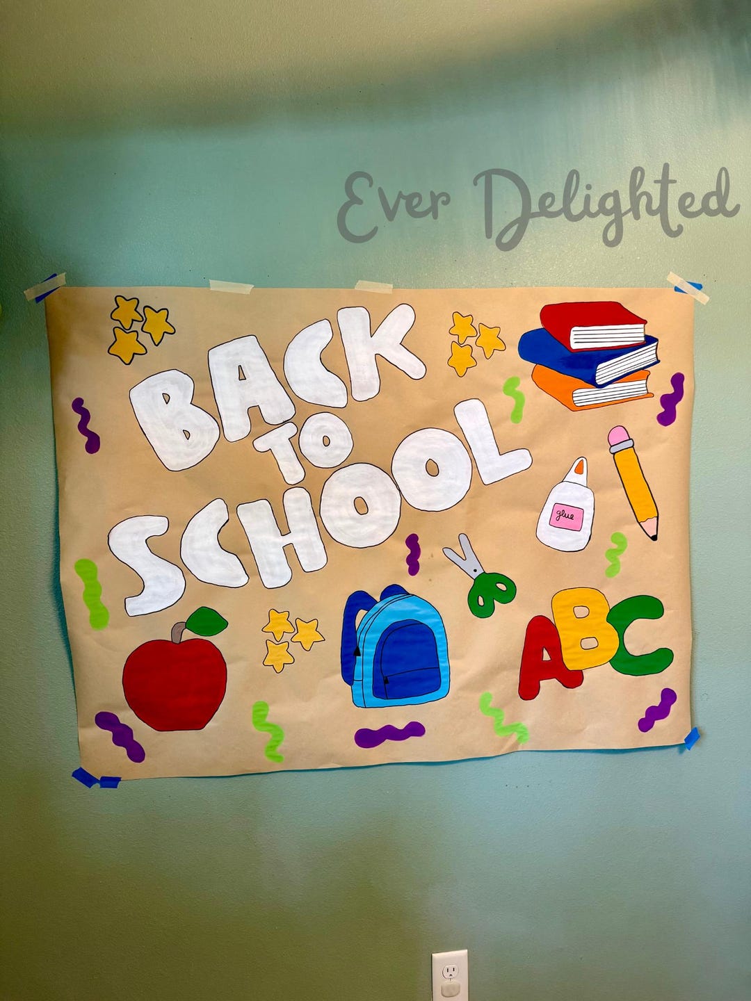 Custom Painted Back to School Banner, Hand Painted Banner, Hand Painted ...