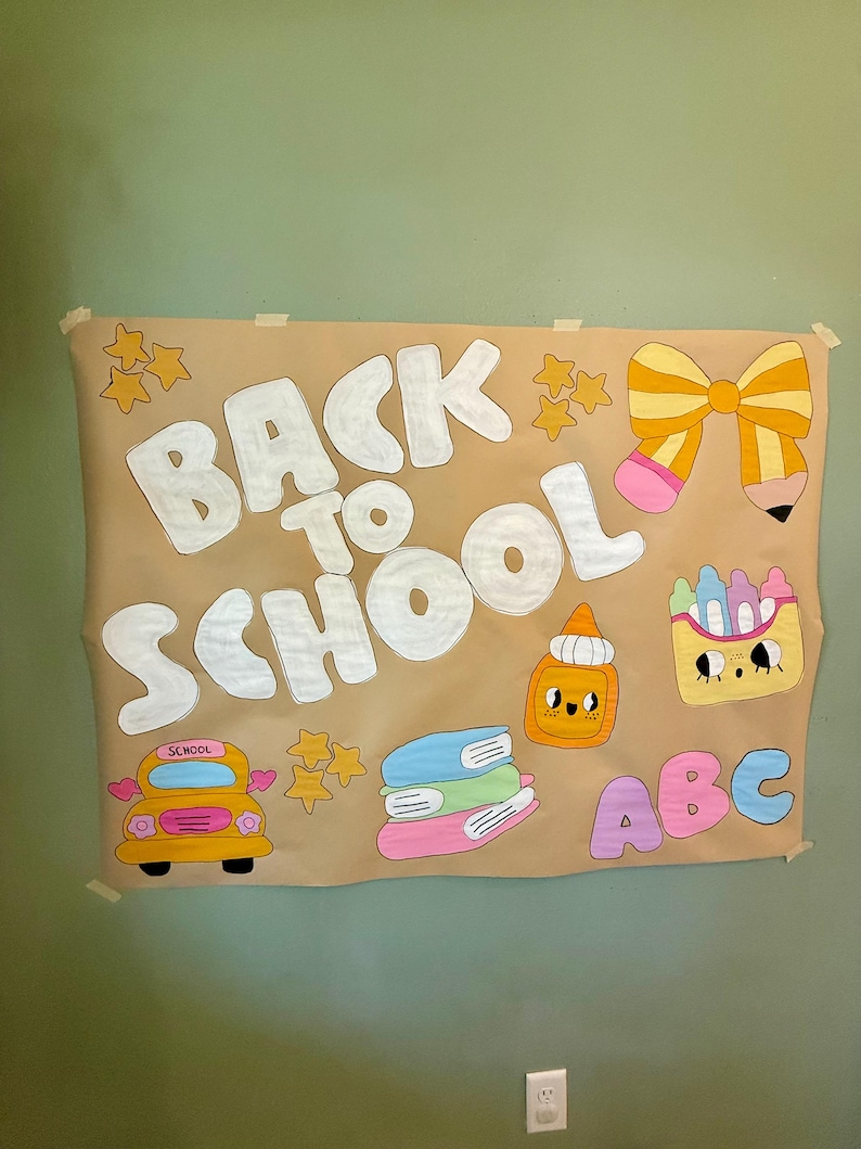 Custom Hand Painted Back to School Banner: Classroom Decor - Etsy