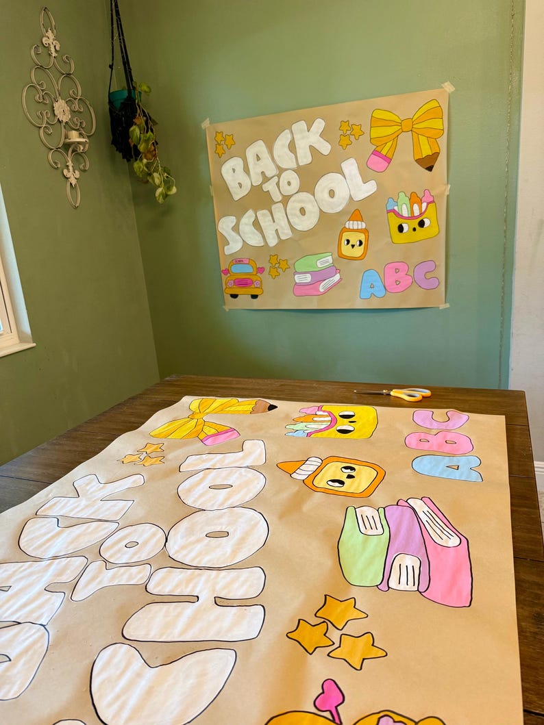 Custom Hand Painted Back to School Banner: Classroom Decor - Etsy