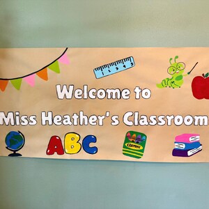 Custom Classroom Welcome Banner, Teacher Classroom Sign, Classroom ...