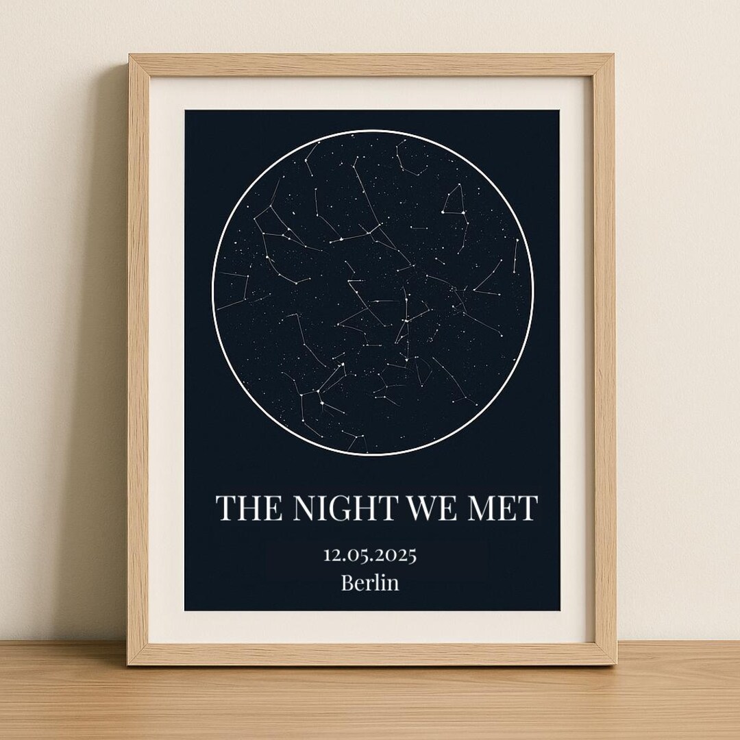 Personalized Night Sky Poster for Anniversary - the Night We Met ...