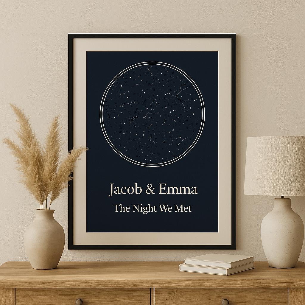 Personalized Night Sky Poster for Anniversary - the Night We Met ...