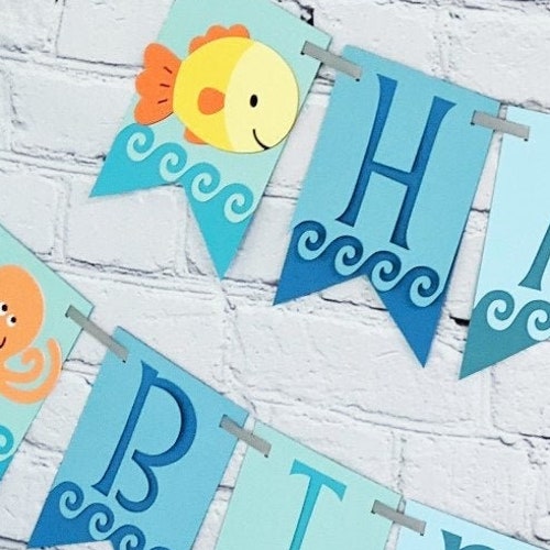Crab Banner/under the Sea Birthday Banner/ Ocean - Etsy