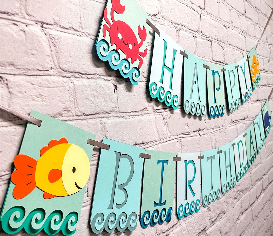 Oneder the Sea Animal Birthday Banner Under the Ocean 1st Party Decor ...