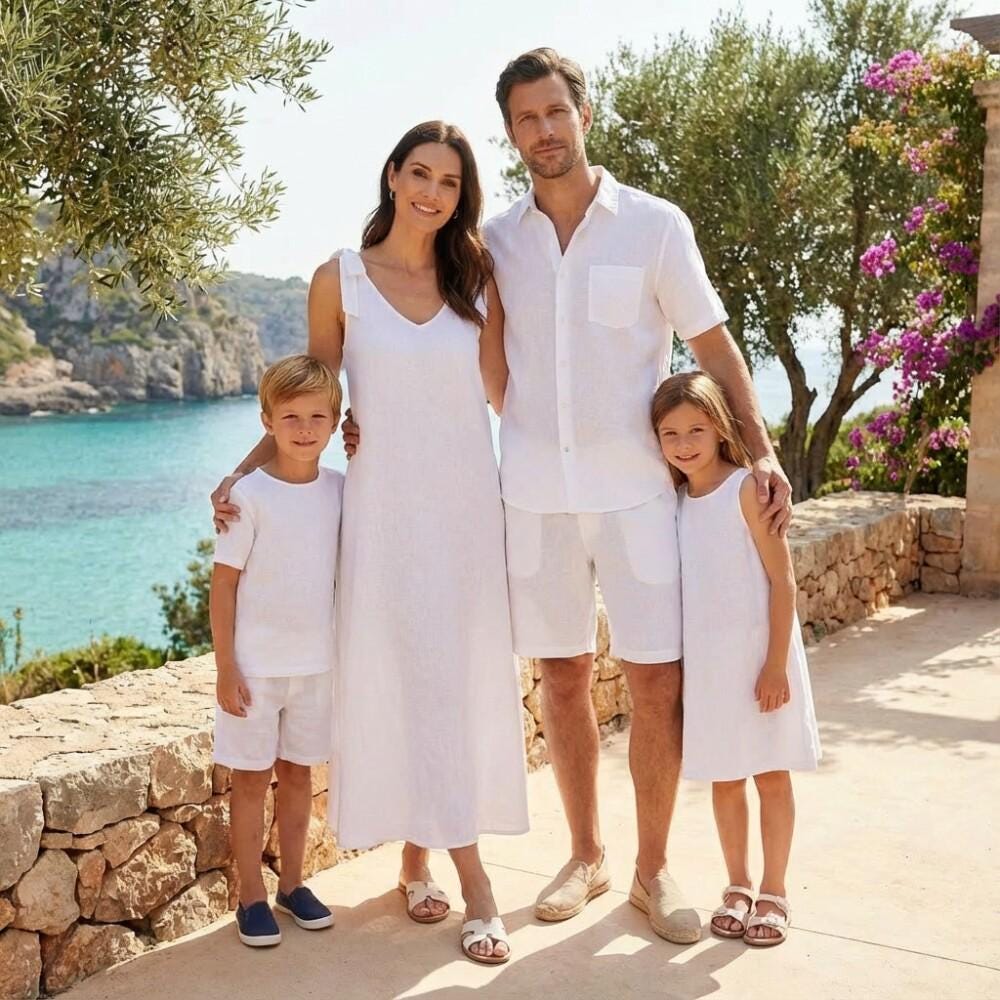 Handmade Linen Family Outfit Set – Matching Parents and Kids Linen ...